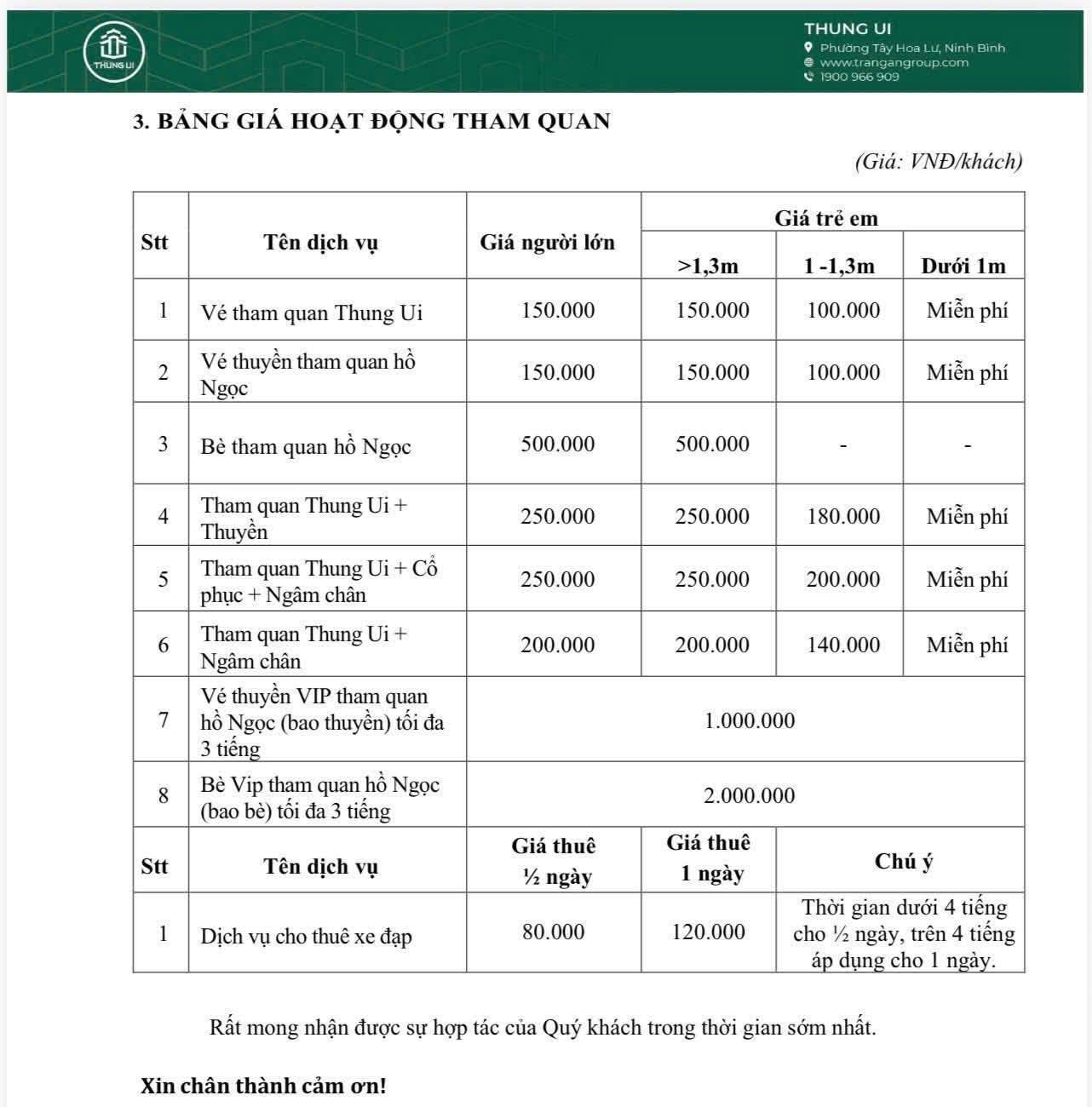 Complete Guide to the Latest Thung Ui Entrance Ticket Prices
